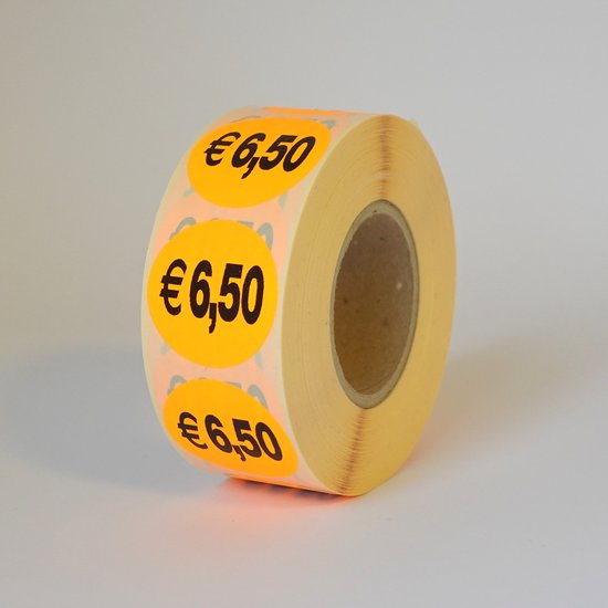 “€6,50” Prijs Stickers op rol 35mm oranje - 1000ex. | bol