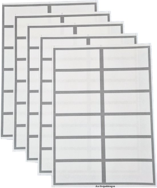 Ace Verpakkingen - Etiketten Stickers Blanco Kleur Grijs - 60 Etiketten ...