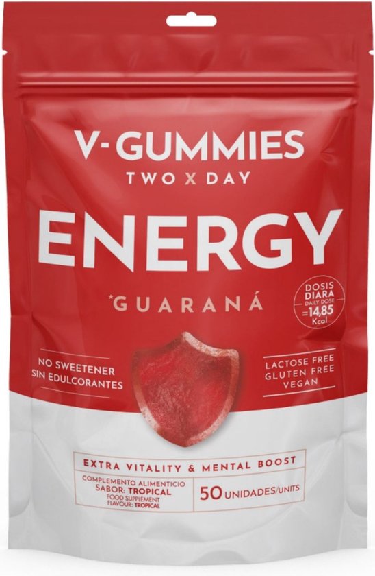 V-GUMMIES ENERGY GUARANA - Vitamine Gummie - 50 Stuks | bol