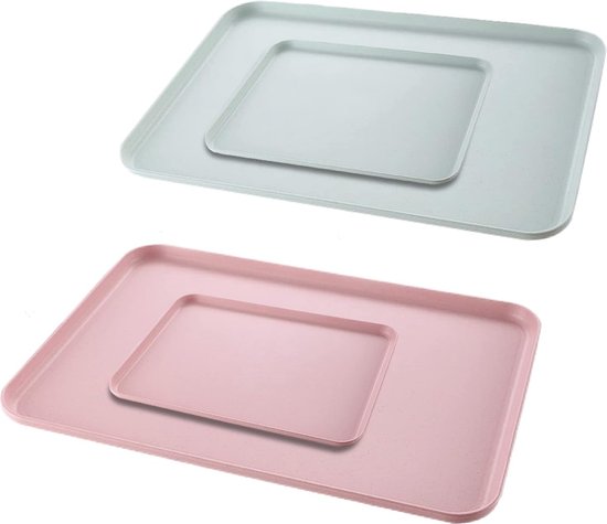 4 stuks kunststof trays, herbruikbare, herbruikbare plastic borden ...