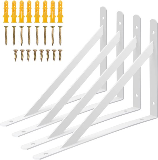 4 stuks plankhouders, 250 x 160 mm plankdrager, hoek, planksteunen van ...