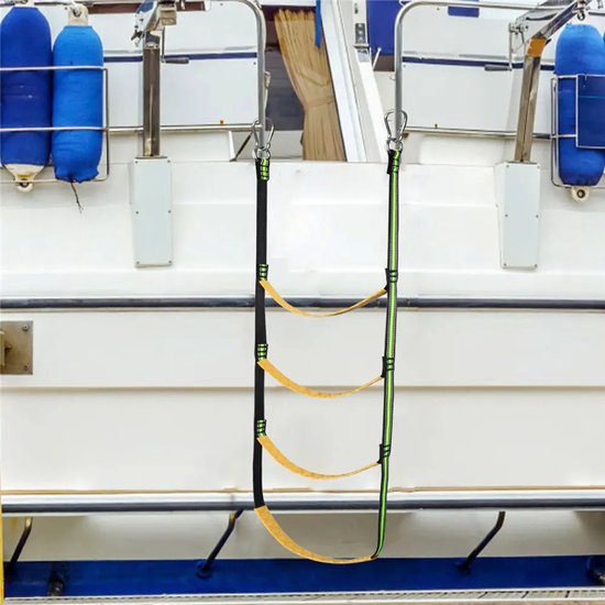 GLODI GOODS® Zwemtrap boot geel 4-staps – 111x32cm – opvouwbare stap ...