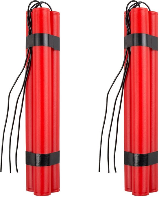 Boland Dynamiet staven van plastic 23 cm - 2x - feestartikelen cowboy ...