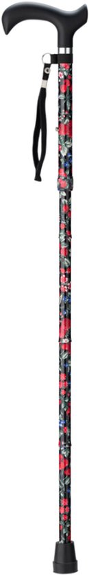Wandelstok opvouwbaar zwart met fruit print met ergonomisch comfort ...