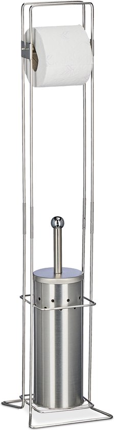 toilet accessoires set rvs - staande toiletrolhouder - wc-borstelhouder ...