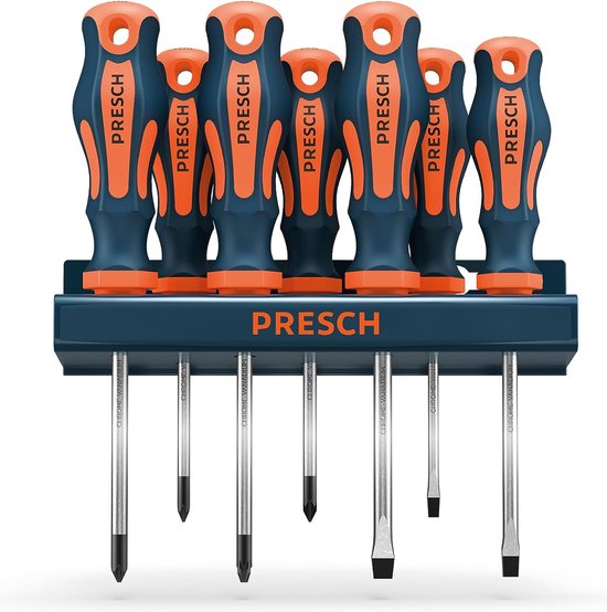 7-delige schroevendraaierset, magnetische schroevendraaierset met gleuf ...