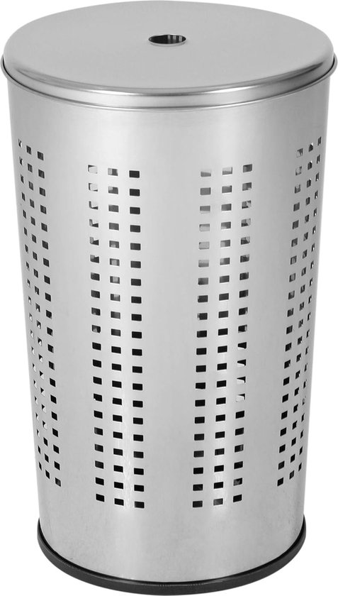Wasmand van verchroomd materiaal, 35 x 35 x 58 cm, 50 liter, kan ...