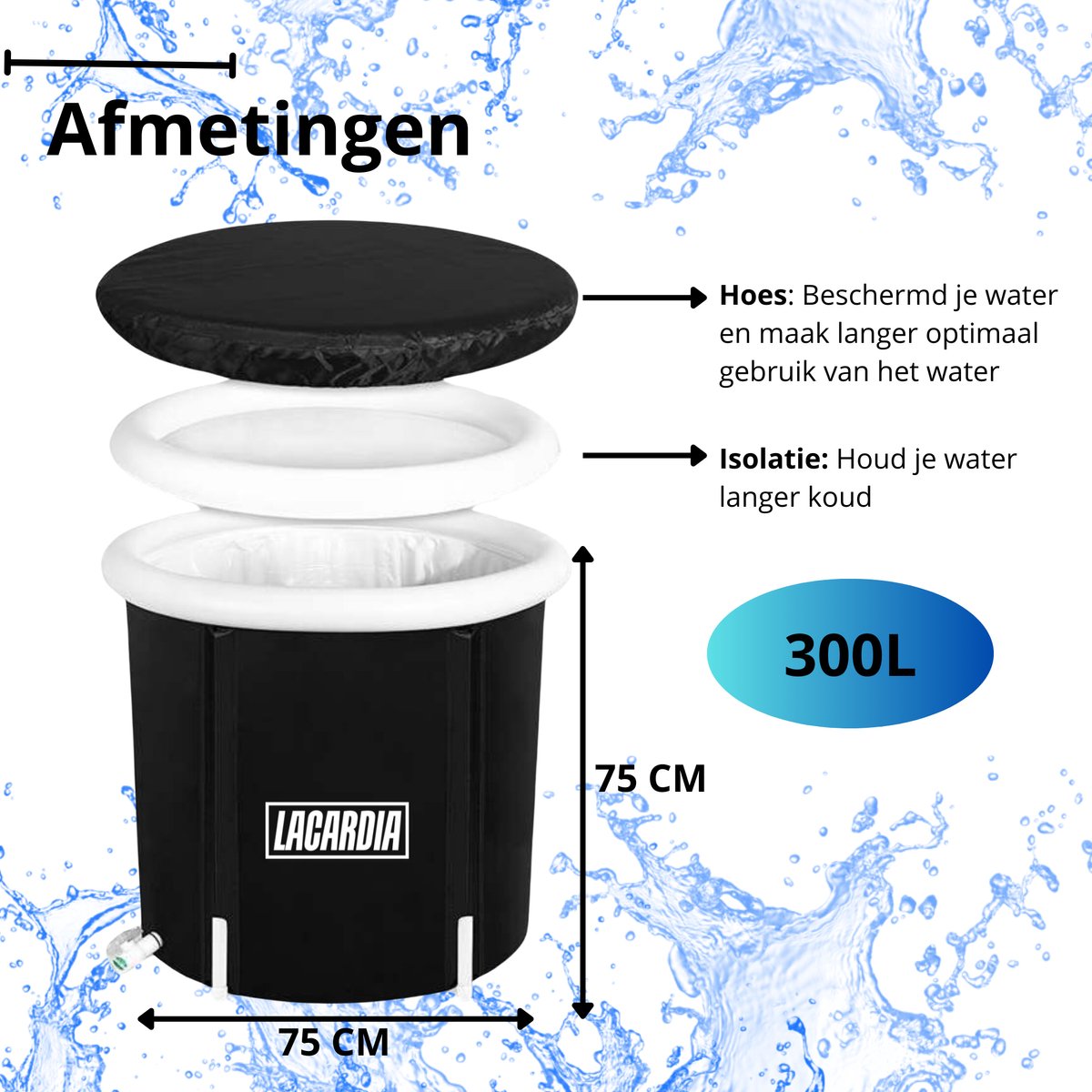 LaCardia IJsbad XL - Met isolerende afdekhoes - met Thermometer - Ice ...