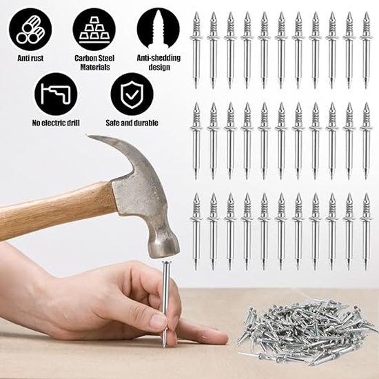 spijkers assortiment - Nagelset aan de Muur, Platte Kopspijkers, Foto ...