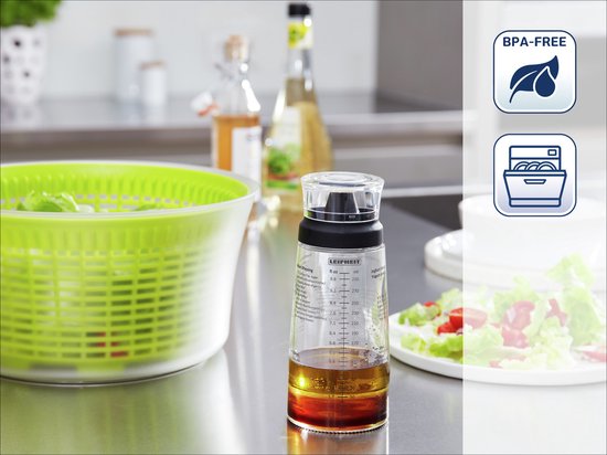 Leifheit ProLine Dressing-Shaker 300 ml Glas/Zwart | bol