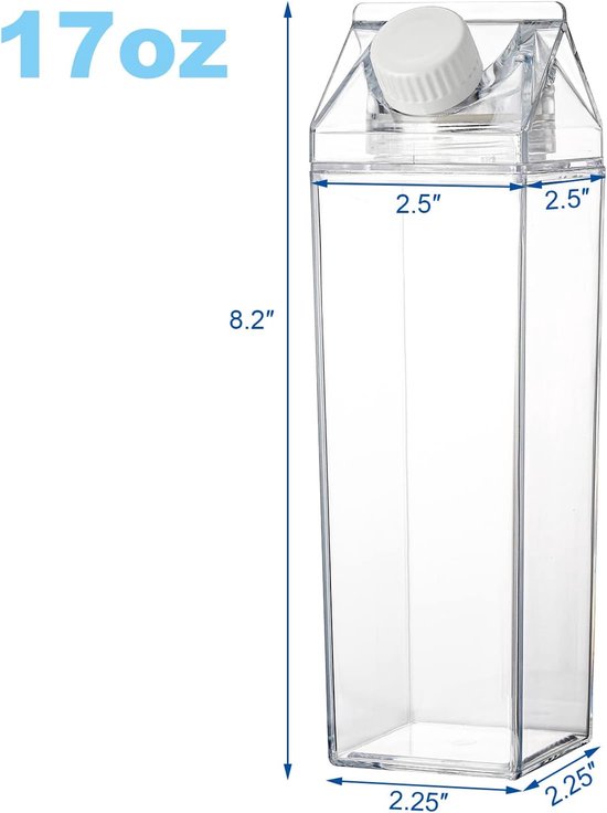 6 stuks plastic melkbox 500 ml herbruikbare melkpak sapfles voor sport ...