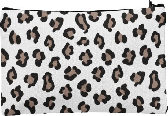 Make-Up Tasje met Print - Etui met Panter Print Design - Wit | bol