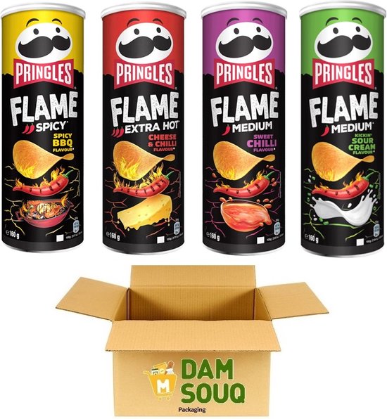 Damsouq® Pringles Chips Flame Mixpak (spicy BBQ, Cheese Chili, Sweet ...
