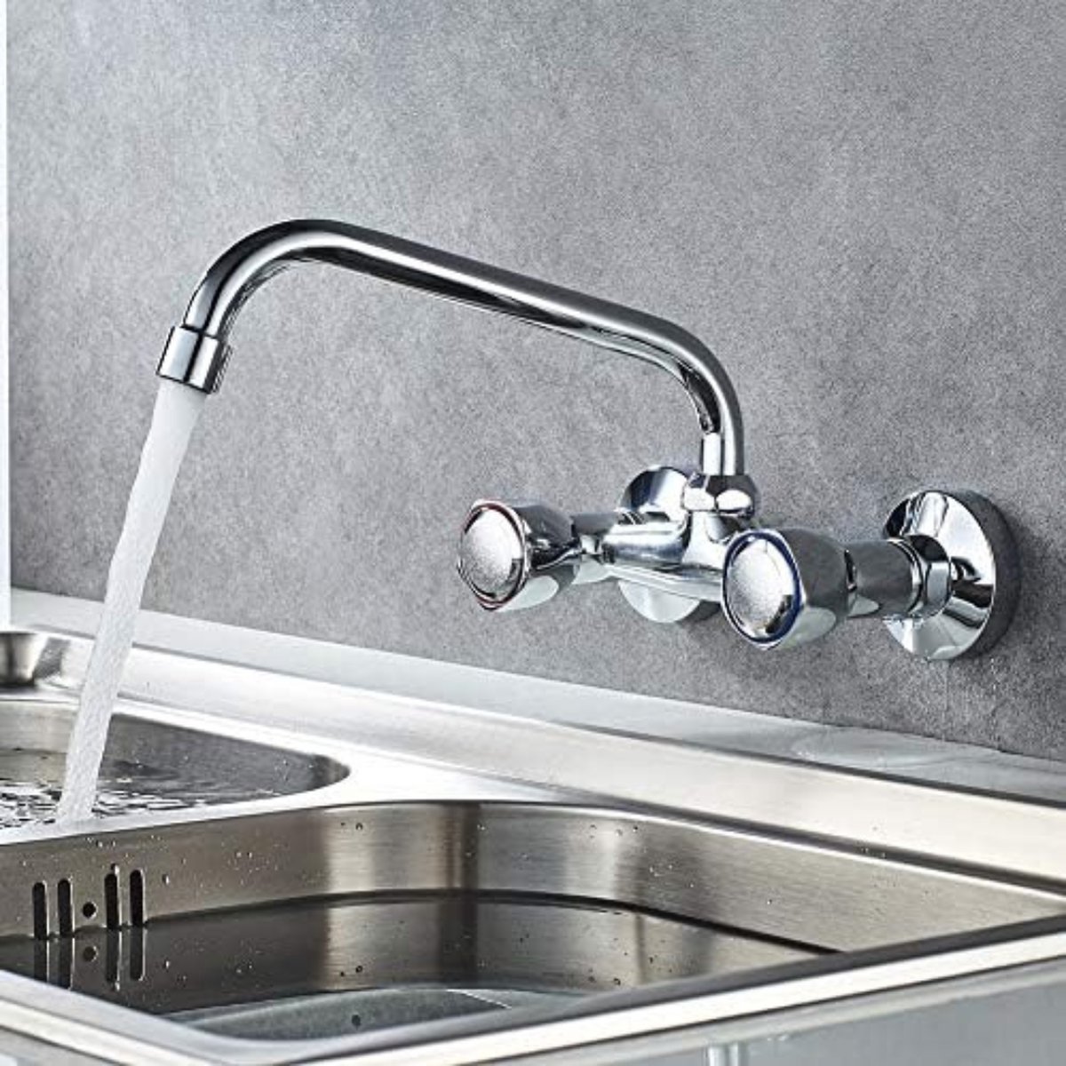 Keukenkraan Wandmontage - Wandkraan Keuken - Wandkraan Bovenuitloop ...