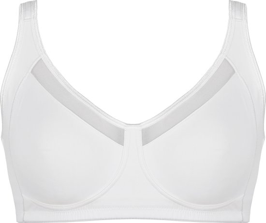 Naturana - 5504 - Soft bh met mesh rand - Wit - 95F | bol