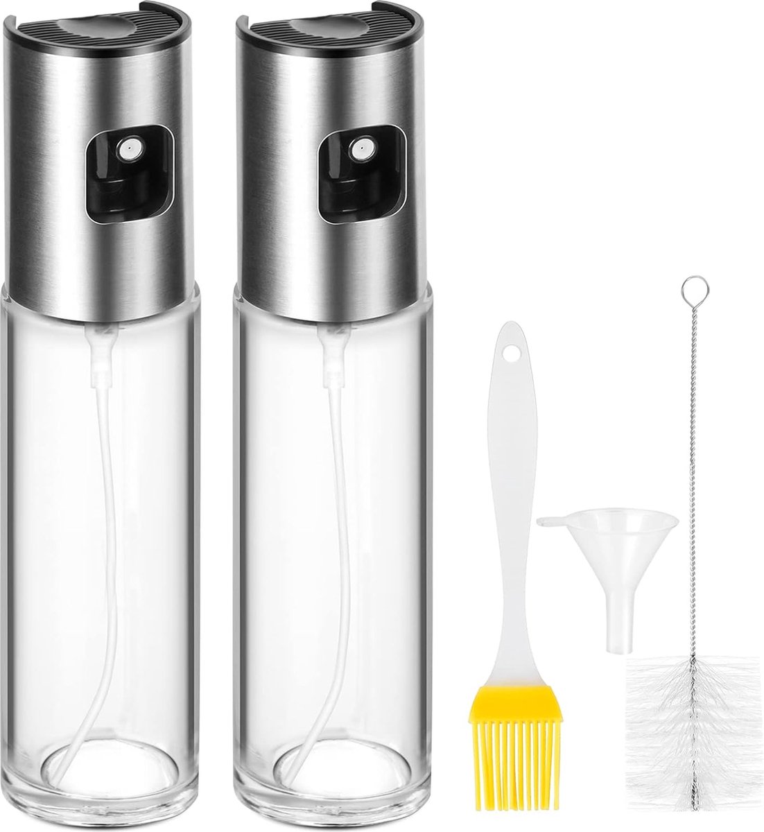 Oliesproeier, 2 stuks, voor spijsolie, 100 ml olie, spuitfles, glas ...