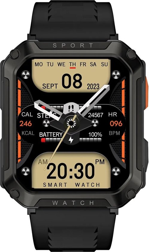 FOBASE T8 PRO 2.01 Inch Heren Ruige Militaire BT Call Smart Watch Sport ...