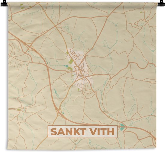 Wandkleed - Wanddoek - Kaart - Sankt Vith - Stadskaart - België ...