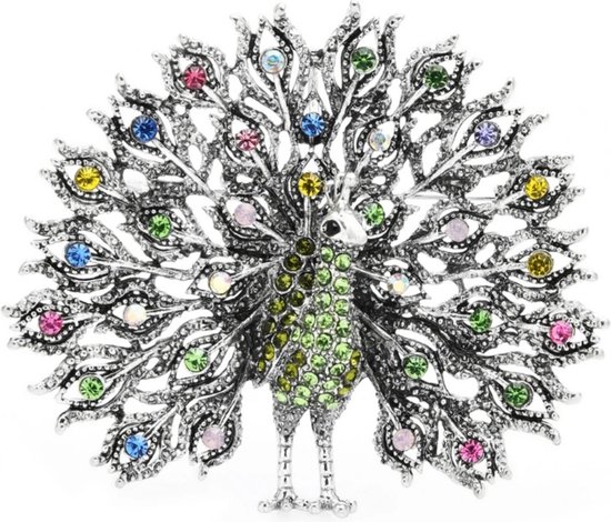 Zelto-Broche- Pauw-Groen-Rood-Blauw-Geel | bol