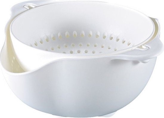 Roterande Durkslag och Skål - Wit | bol