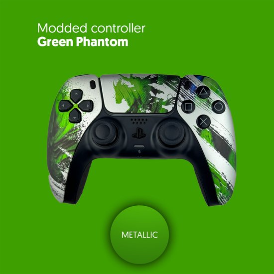Playstation 5 controller – Green Phantom Front & Backshell - Modded ...