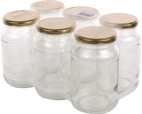 Altom Design Set van 6 Conserveringspotten 900 ml - Weckpot - Jampotten ...