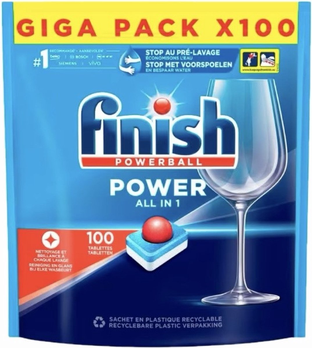 Finish Powerball Power All-in-One Regular Vaatwastabletten - Giga Pack ...