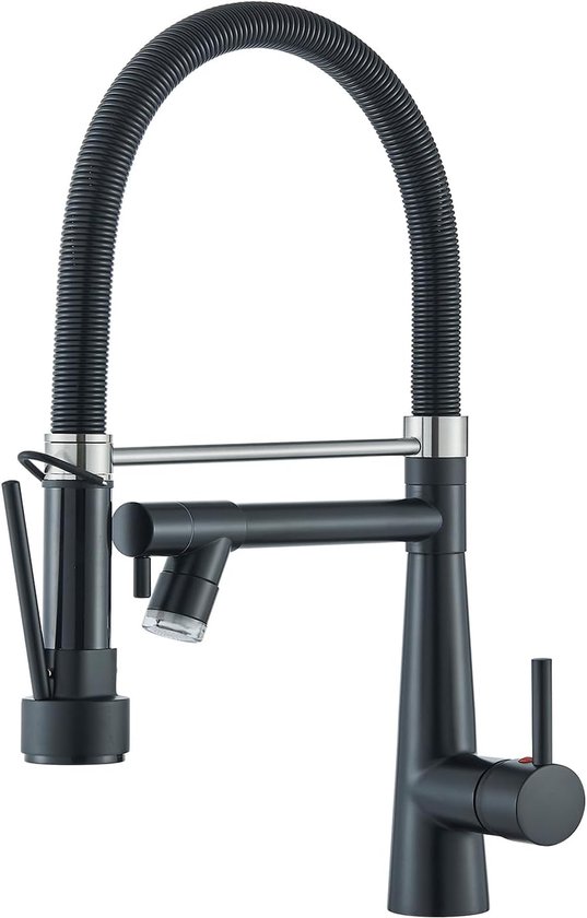 Kraan Keuken Zwart Mengkraan Keuken Keukenkraan Wastafelkraan Keuken Hoge druk Kraan... | bol