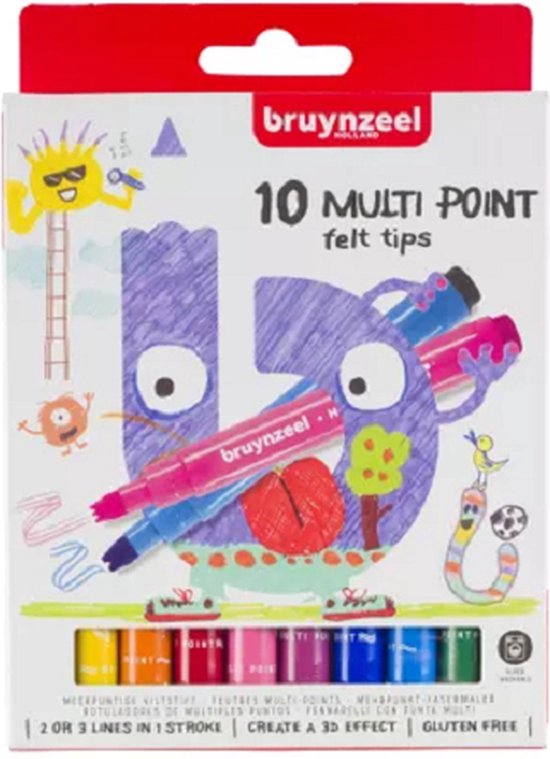 Bruynzeel 10 multi point felt tips | bol