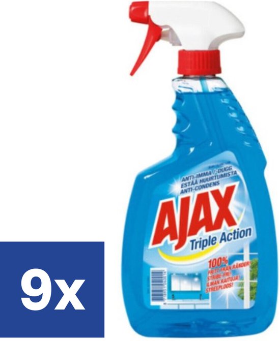 Ajax Glasreiniger Spray - 9 x 750 ml | bol