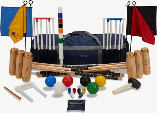 Prachtige 6 persoons Professionele Croquet set -met luxe Tas | bol