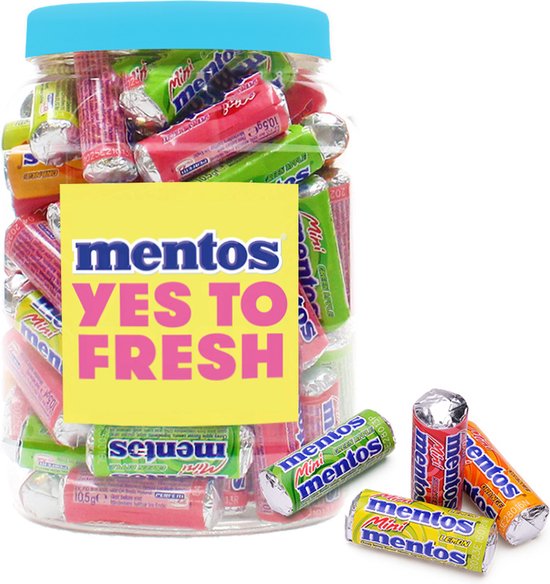 Mentos mini - snoep rolletjes - fruitsnoep - 1000g | bol