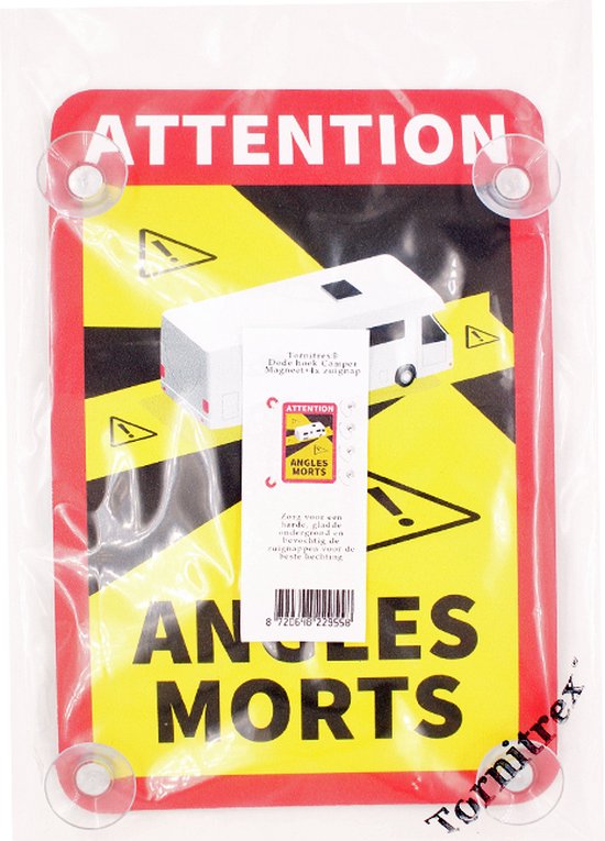 Dode hoek magneet sticker met zuignap | Camper | Angles Morts | bol