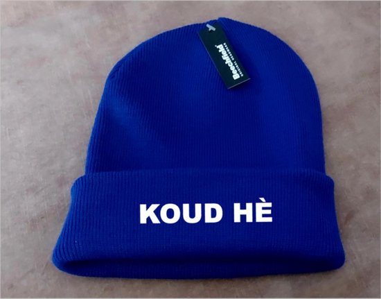 Muts met tekst, Bedrukte muts, Muts met tekst Koud he, Kou he, Winter ...