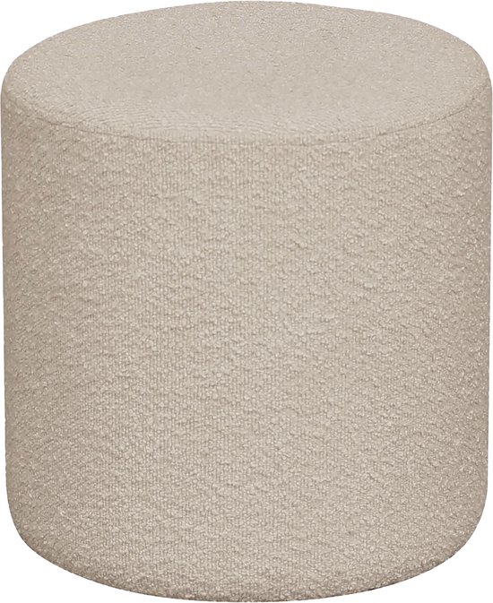 Artichok Jip Poef Beige - Bouclé - Ronde Poef - Voetenbankje - Ronde ...