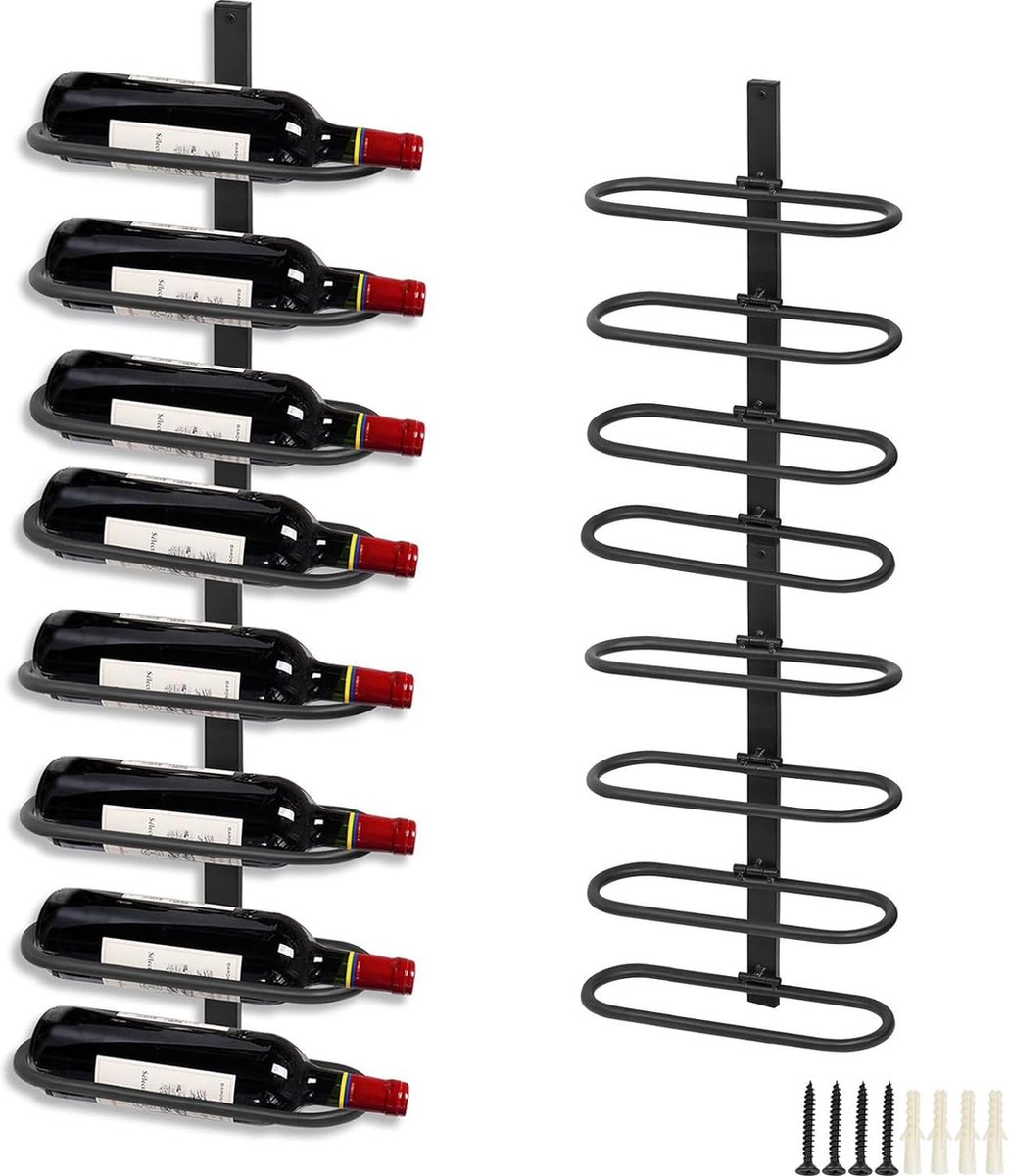 Wijnrek aan de muur, metaal, wijnflessenhouder voor wandmontage ...