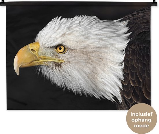 Wandkleed - Wanddoek - Adelaar - Vogel - Snavel - Ogen - 90x67.5 cm ...