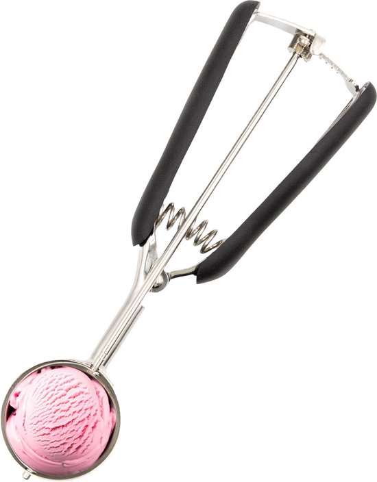 Intirilife Ijsschep roestvrij staal ijsschep met zwart handvat - schep ...