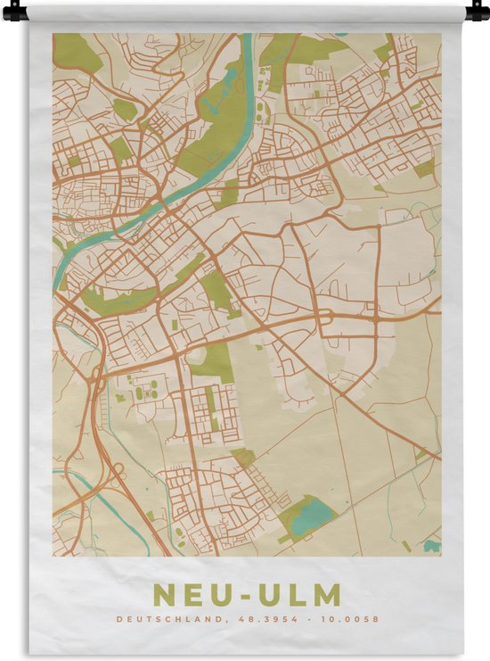 Wandkleed - Wanddoek - Stadskaart - Neu-Ulm - Kaart - Plattegrond ...