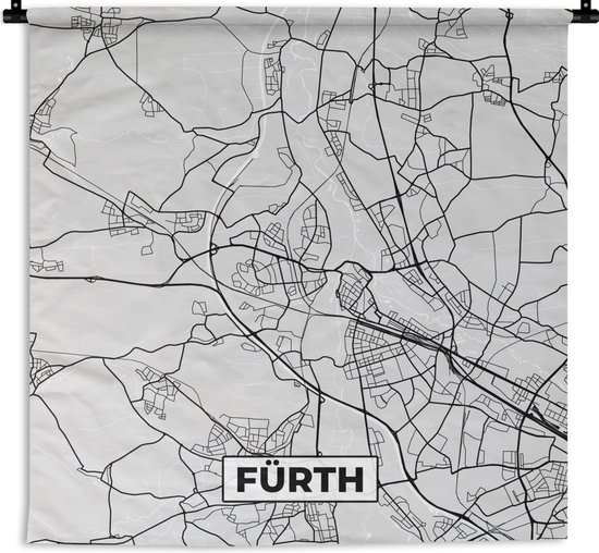 Wandkleed - Wanddoek - Duitsland - Plattegrond - Fürth - Kaart ...