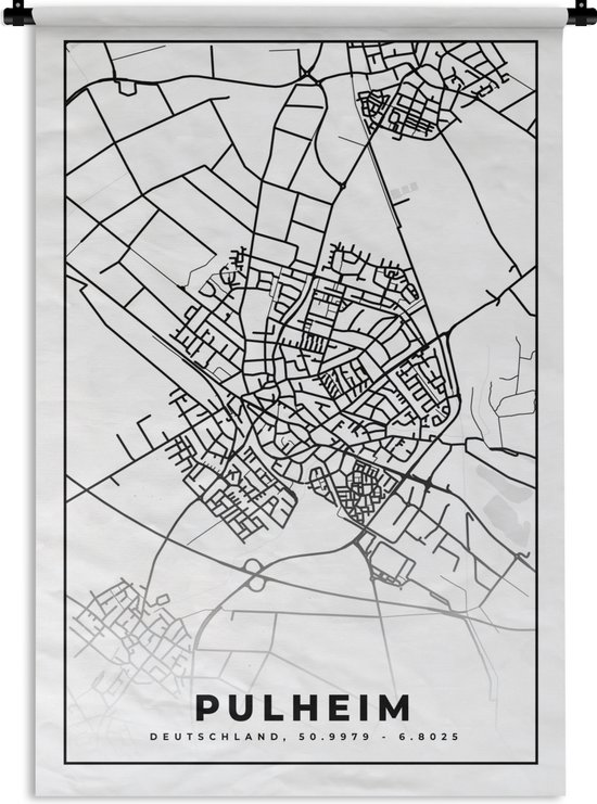 Wandkleed - Wanddoek - Kaart - Pulheim - Stadskaart - Plattegrond ...