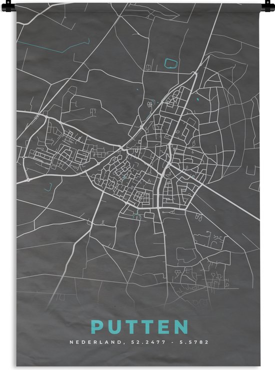 Wandkleed - Wanddoek - Putten - Stadskaart - Kaart - Plattegrond ...