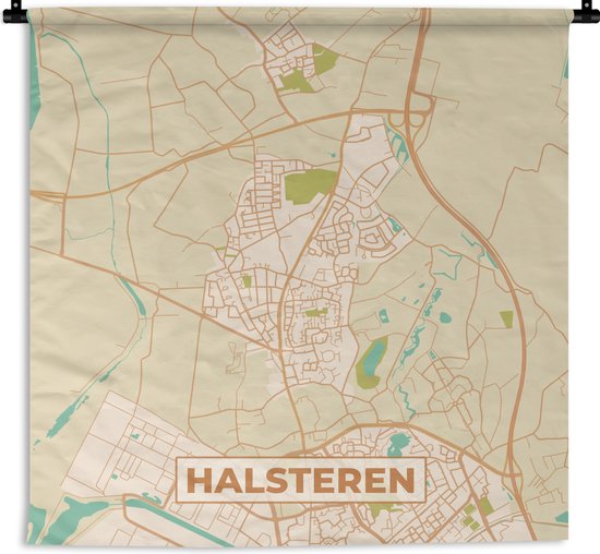 Wandkleed - Wanddoek - Plattegrond - Halsteren - Kaart - Vintage ...