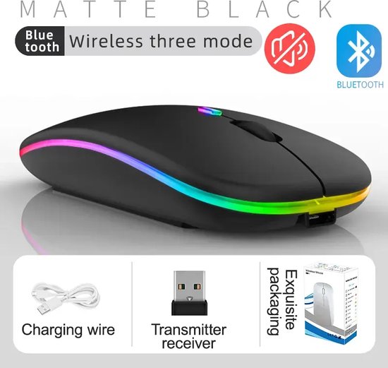 Draadloze Muis - Computermuis - Bluetooth - Neon Kleuren - Gaming setup ...