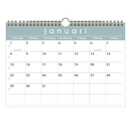 Maandkalender 2024 - A4 formaat Liggend | bol