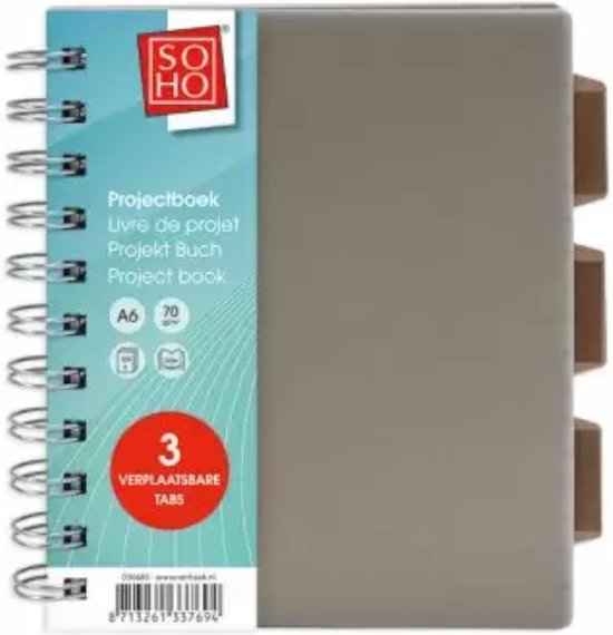 Projectboek Mini - A6 - Grijs - Gratis Verzonden | bol