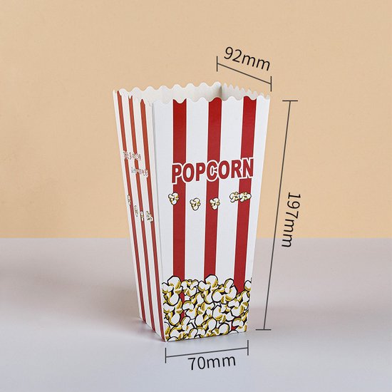 Popcorn bakje - 10 stuks - ca 20 cm - bioscoop - kinderfeestje | bol