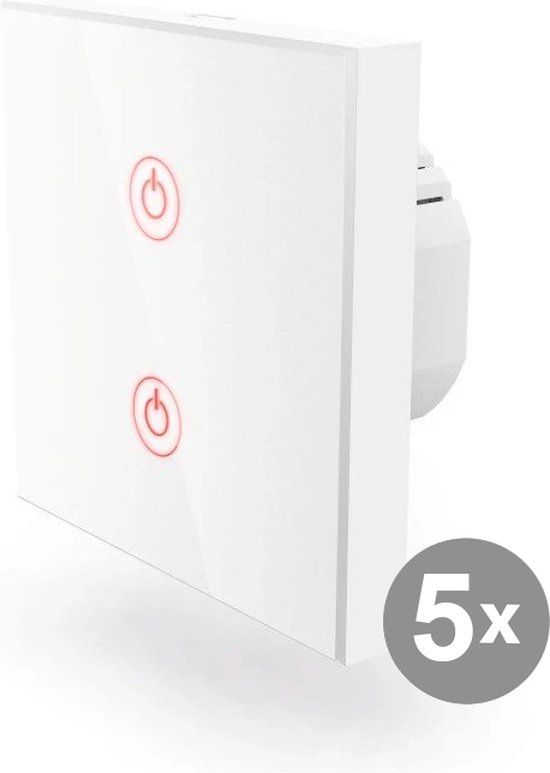 Hama Wi-Fi Touch Wandschakelaar - 2-voudig Indoor Lichtschakelaar ...