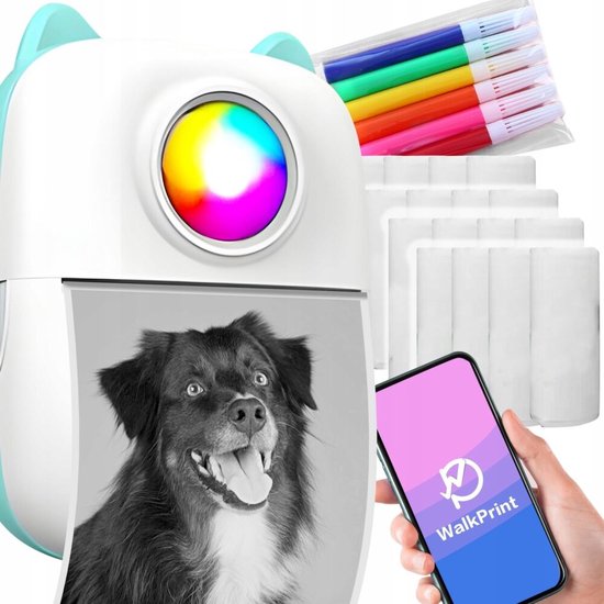 Mini Fotoprinter voor Smartphone Blauw - Pocket Printer - Draagbare ...