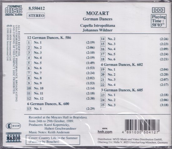 German Dances - Wolfgang Amadeus Mozart - Capella Istropolitana o.l.v ...